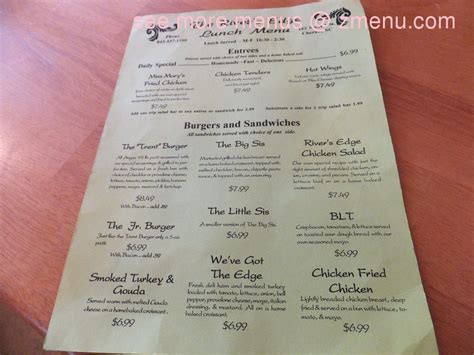 Menu At Rivers Edge Restaurant Cheraw
