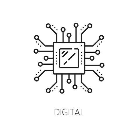 Premium Vector Digital Processor Machine Learning Ai Line Icon