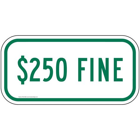 250 Fine Sign Pke 20845 Parking Handicapped