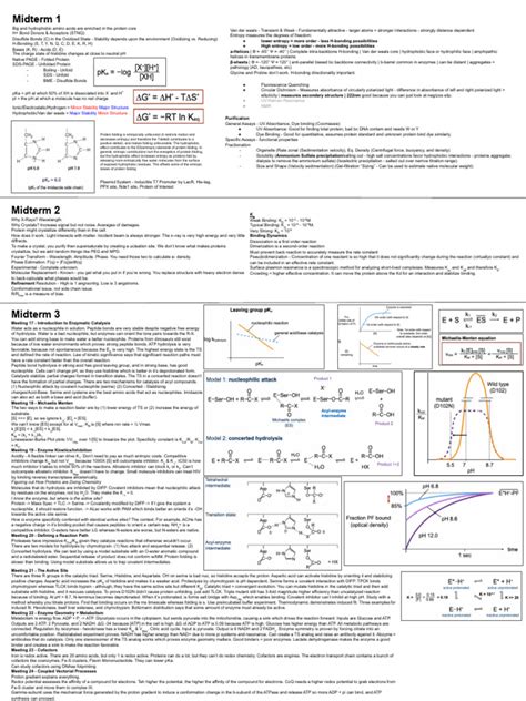 Cheat Sheet Protein Biochem Final Pdf Adenosine Triphosphate