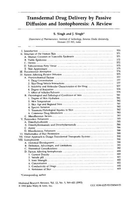 Pdf Transdermal Drug Delivery By Passive Diffusion And Iontophoresis A Review Dokumentips