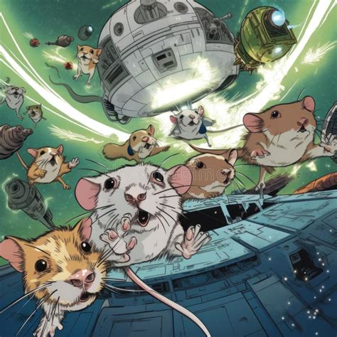 A Bunch Of Mice That Are Flying In The Air Generative Ai Image Stock