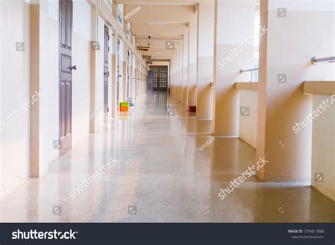 Empty High School Hallway