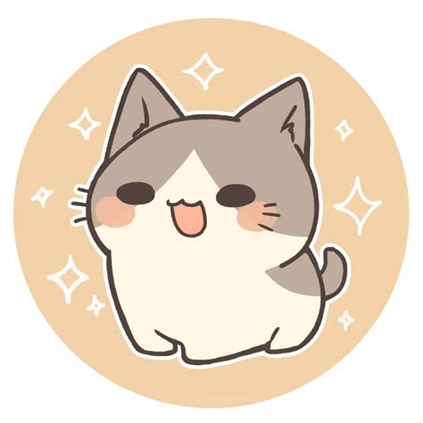 きらめく笑顔の猫のかわいい猫アイコン｜ai百科「シンテリ」で調べる語句・イラスト