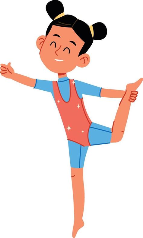 Young Girl In Gymnast Pose 66051138 Vector Art At Vecteezy