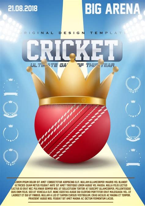 Calibre Daffiche Des Sports De Cricket Illustration De Vecteur Illustration Du Emblème