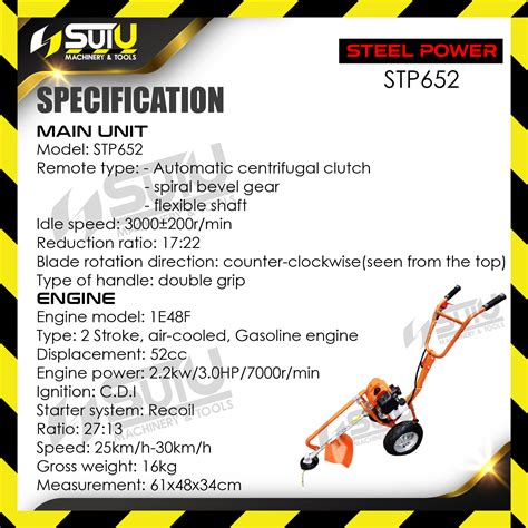 Steel Power Stp652 Stp 652 52cc 3hp 2 Stroke Gasoline Engine Hand