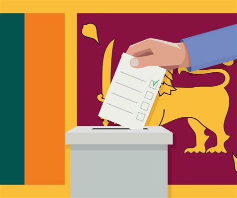 Sri Lanka Election Concept Hand Puts Vote Bulletin 36471767 Vector Art