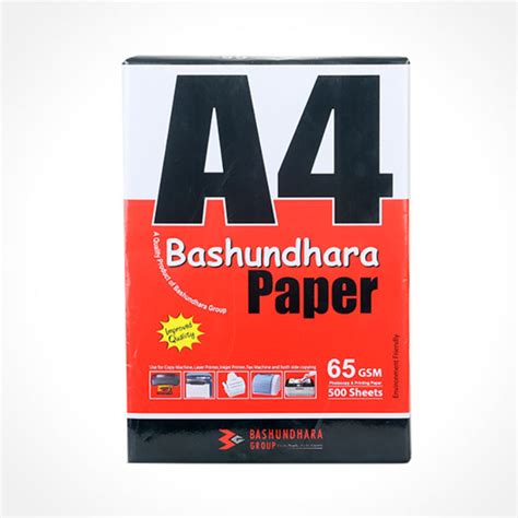 Bashundhara A4 Paper 65 Gsm 500 Sheets Price In Bangladesh