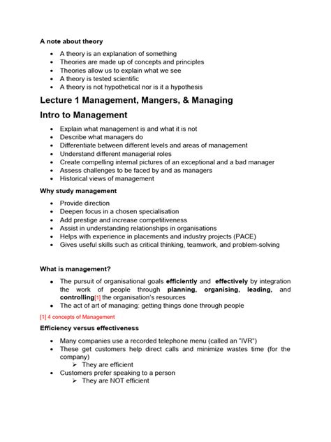 Lecture 1 Management Managers And Managing Part 1 Download Free Pdf