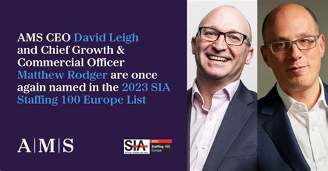 David Leigh And Matthew Rodger Named In The Sia Staffing 100 Europe