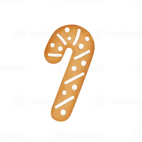 Watercolor Gingerbread Candy Cane Peppermint Biscuit Cookie 12807536 Png