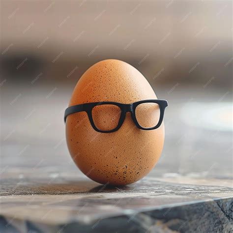 There Is A Egg With Glasses On It Sitting On A Table Generative Ai