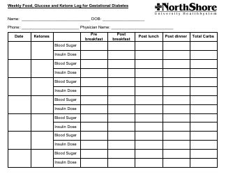 Blood Glucose Monitoring Log Gestational Diabetes Download Printable