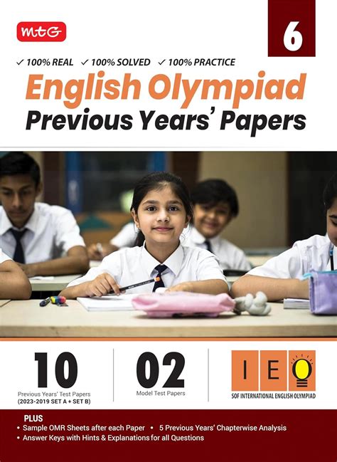 Buy Mtg Ieo Class 6 Olympiad 10 Previous Years Papers 2023 2019 Set A And B English With Mock