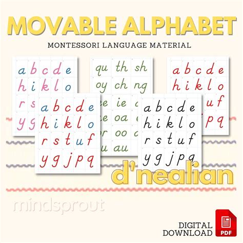 Dnealian Small Movable Alphabet Montessori Language Key To Reading