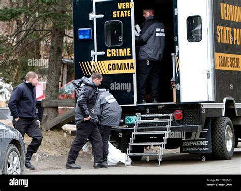 Vermont State Police Crime Scene Investigators Are Seen At The Home Of