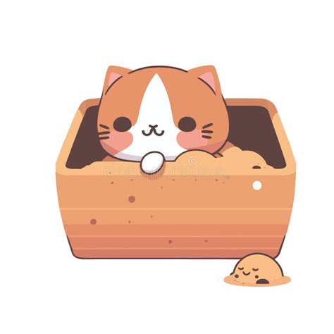 Cute Kitten In A Box Stock Vector Illustration Of Adorable 284046292