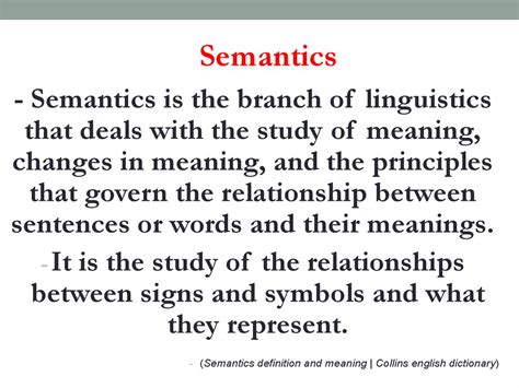 Linguistics Semantics презентация онлайн