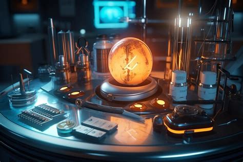 Premium Photo A Science Lab With A Glass Sphere With A Stethoscope