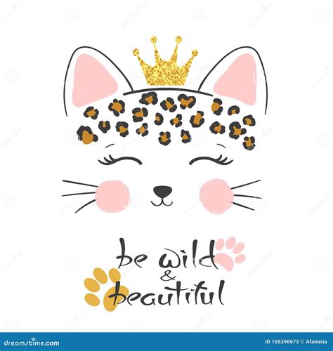 Little Cute Leopard Head Vector Illustration Stock Vector Illustration Of Cartoon Nursery