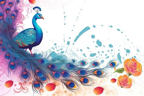 Premium Photo A Peacock With A Peacock On Its Back