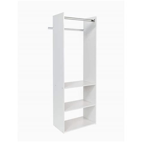 Closet Evolution Hanging Starter 25 In W White Wood Closet Tower