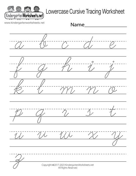 Lowercase Cursive Alphabet Worksheet Printable Alphabet Letters