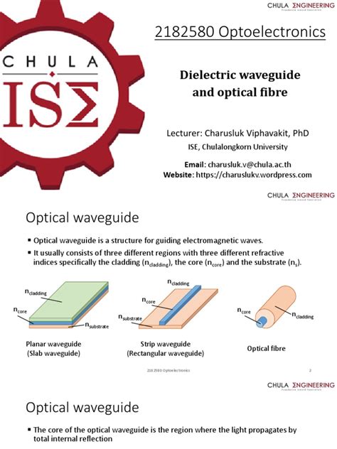 Lecture 4 Dielectric Waveguide And Optical Fibre 1 Pdf Dispersion Optics Optical Fiber