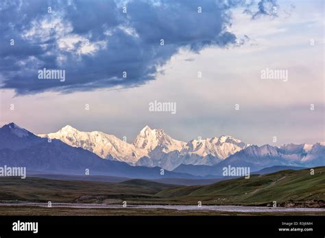 River In The Sary Jaz Valley At Sunrise Issyk Kul Region Kyrgyzstan