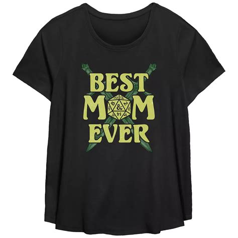 Plus Size Dungeons And Dragons Best Mom Ever Scoop Hem Flowy Graphic Tee