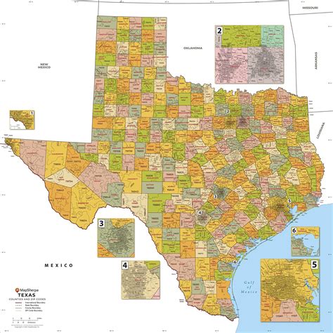 Buy Texas Zip Code And County Shows All 254 Counties Of Texas And