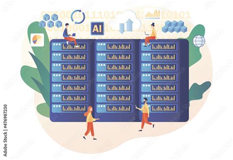 Big Data Concept Tiny People Data Engineers Data Science And Jobs Data Analysis Developer