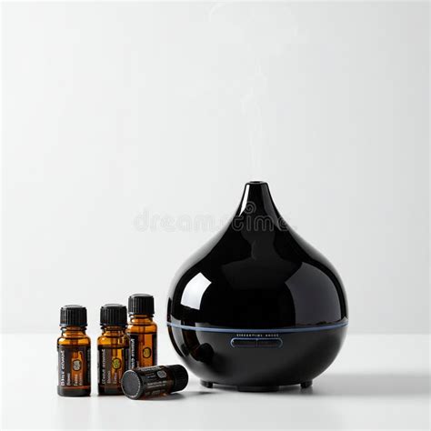 Black Essential Oil Diffuser With A Glossy Finish Emitting A Thin