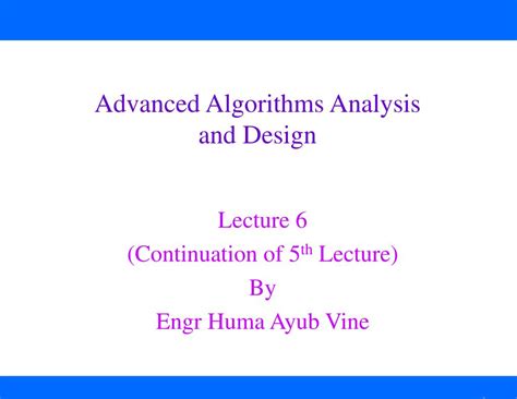 Ppt Advanced Algorithms Analysis And Design Powerpoint Presentation