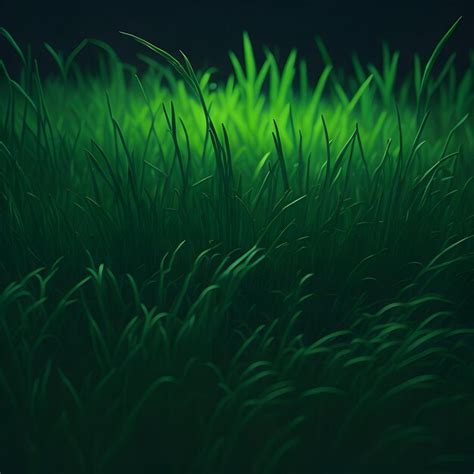 Premium Ai Image Green Grass In The Dark Having A Soft Light On Its