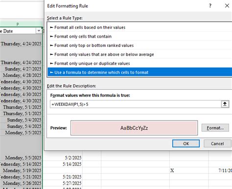 Excel Conditional Formatting To Highlight Saturday And Sunday