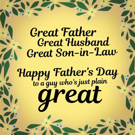 Great Father Great Husband Great Son In Law Fathers Day Card