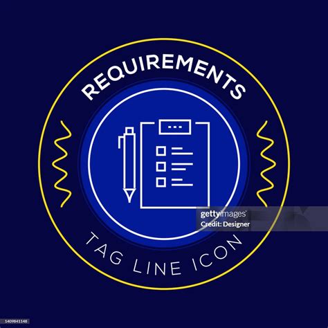 Requirements Circle Badge Modern Logo Vector Icon Design Line Style