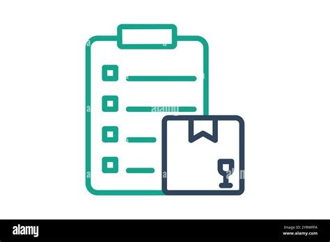Procurement Icon Line Icon Style Checklist With Product Icon Related