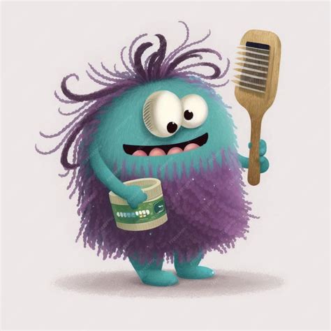 Premium Photo Cartoon Monster With A Brush And A Jar Of Toothpaste Generative Ai