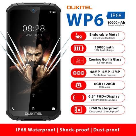 OUKITEL WP6 6.3" Mobile Phone IP68 Rugged Waterproof Smartphone