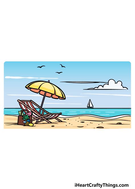 Cartoon Beach Drawing How To Draw A Cartoon Beach Step By Step