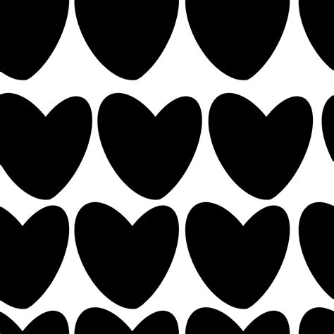 Heart Romantic Doodle Seamless Pattern With Black Hearts Shape On