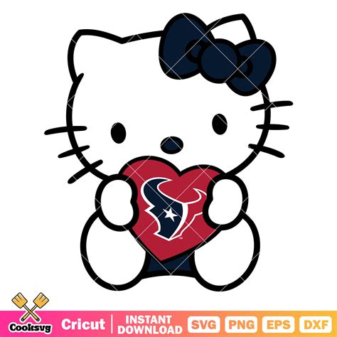 Hello Kitty Houston Texans Heart Svg Houston Texans Games Svg Cooksvg