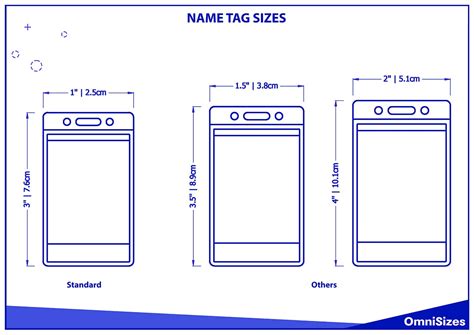 What Are The Name Tag Sizes Sizes Of Objects And Stuff