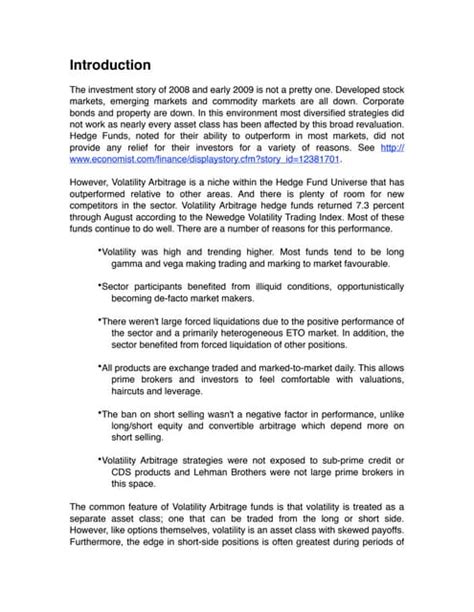 Volatility Arbitrage Fund Pdf