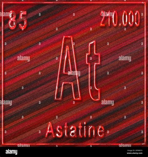 Astatine Chemical Element Sign With Atomic Number And Atomic Weight