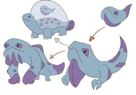 Split Evolution Line For A Water Poison Fakemon Plus Original Sketch