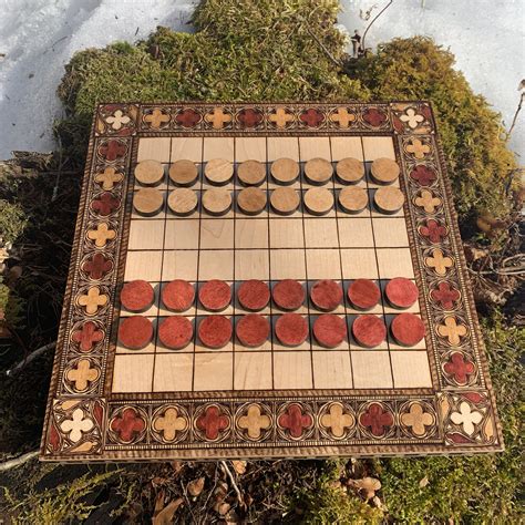 Dama Turkish Draughts Middle Eastern Board Game Handcrafted W Wood